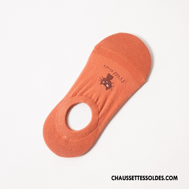 Chaussette Basse Femme Invisible Antidérapant 100% Coton Chat Beige ...