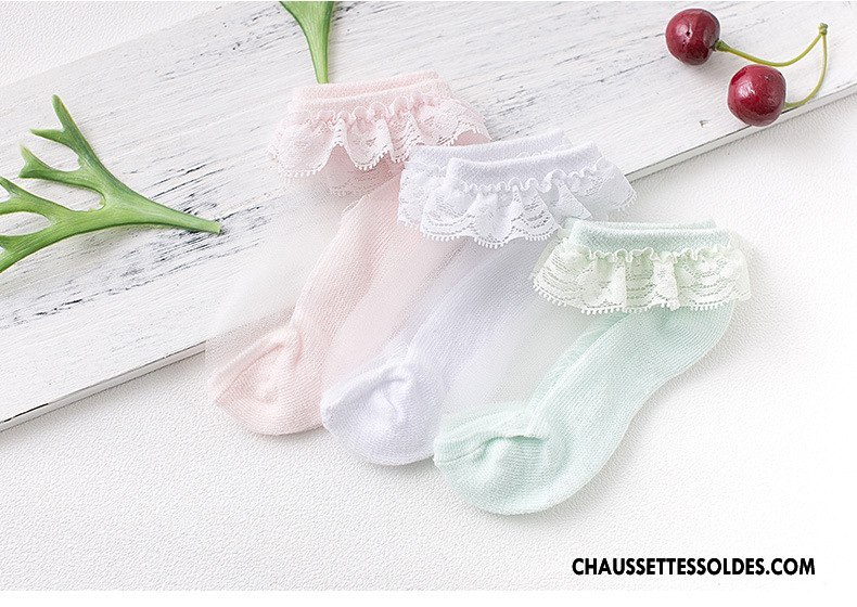 Bas Bas De Soie Fille Légère Bébé Dentelle Été Femme Enfant Blanc Vert ...